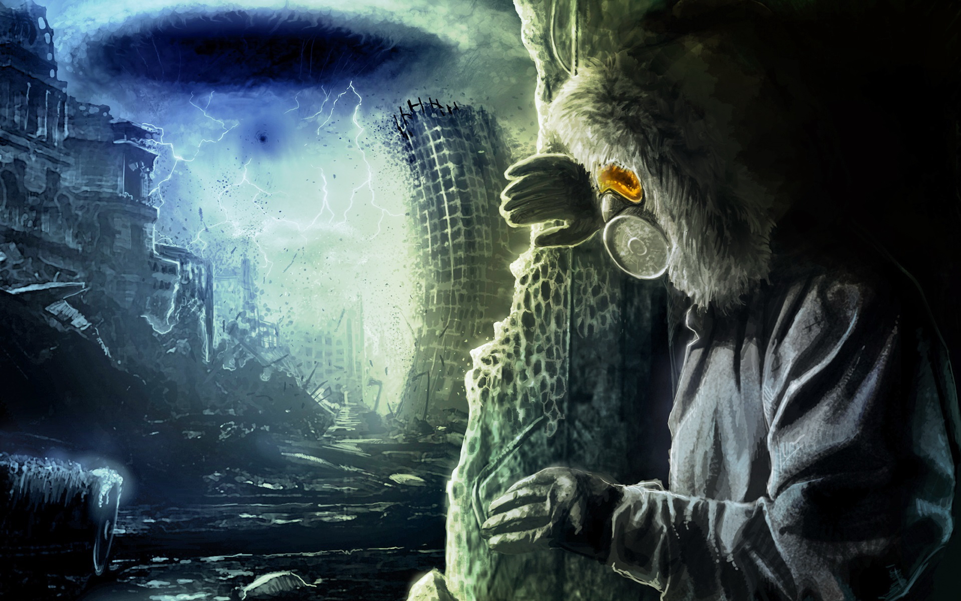 Download City Post Apocalyptic Gas Mask Ruin Comic Romantically ...