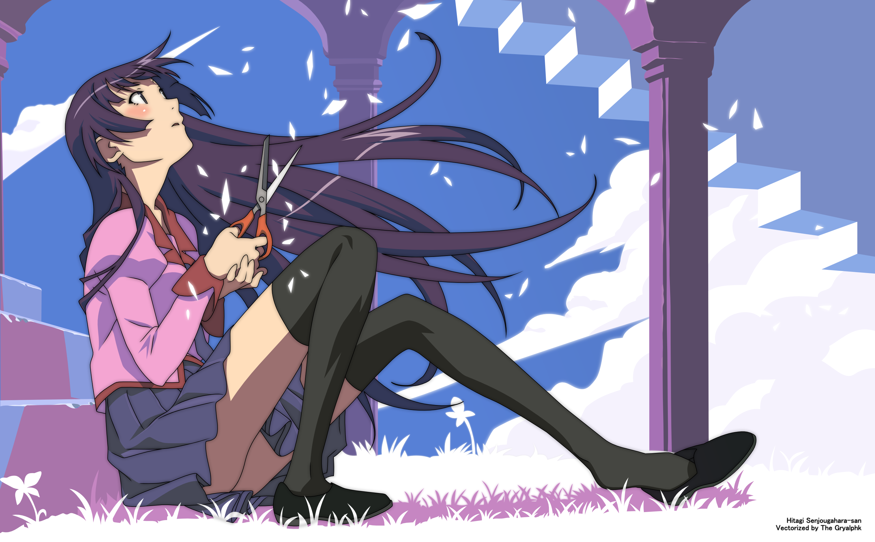 Hitagi Senjōgahara Anime HD Wallpaper – Monogatari Series Elegance