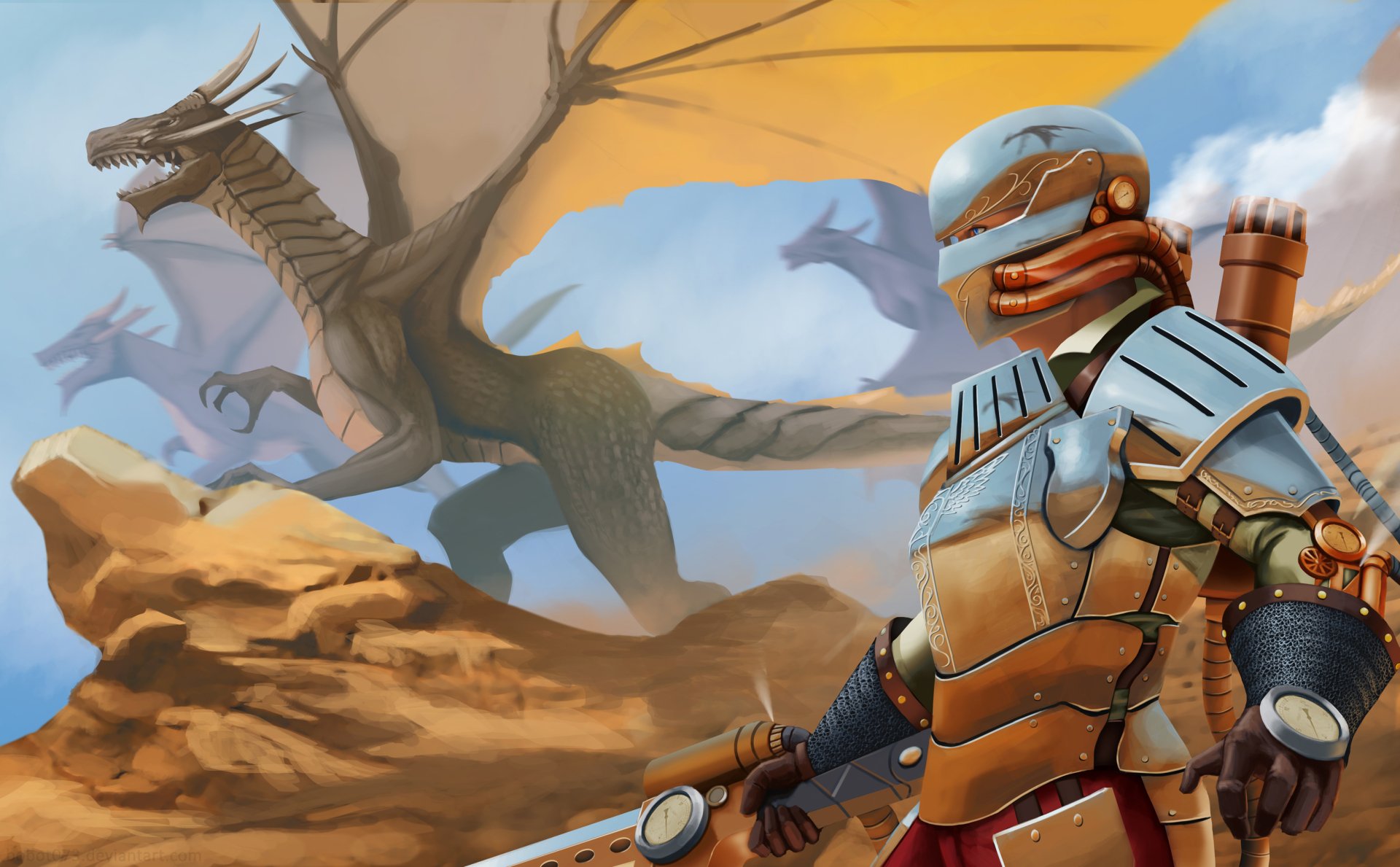 Warriors Steampunk Armor Fantasy Creating Fantasy Illustrations With