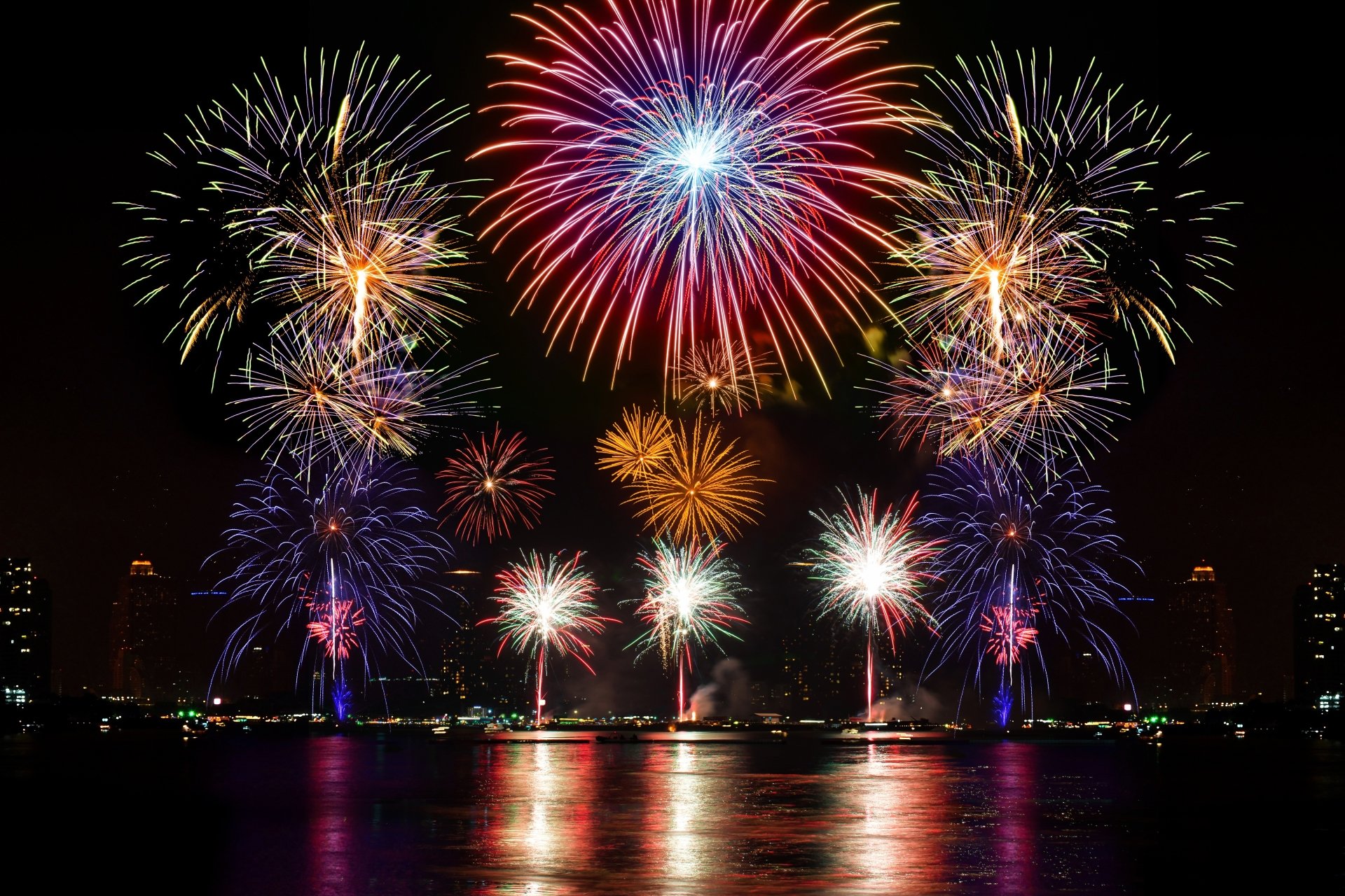 Download Colors Light Night Photography Fireworks 4k Ultra HD Wallpaper