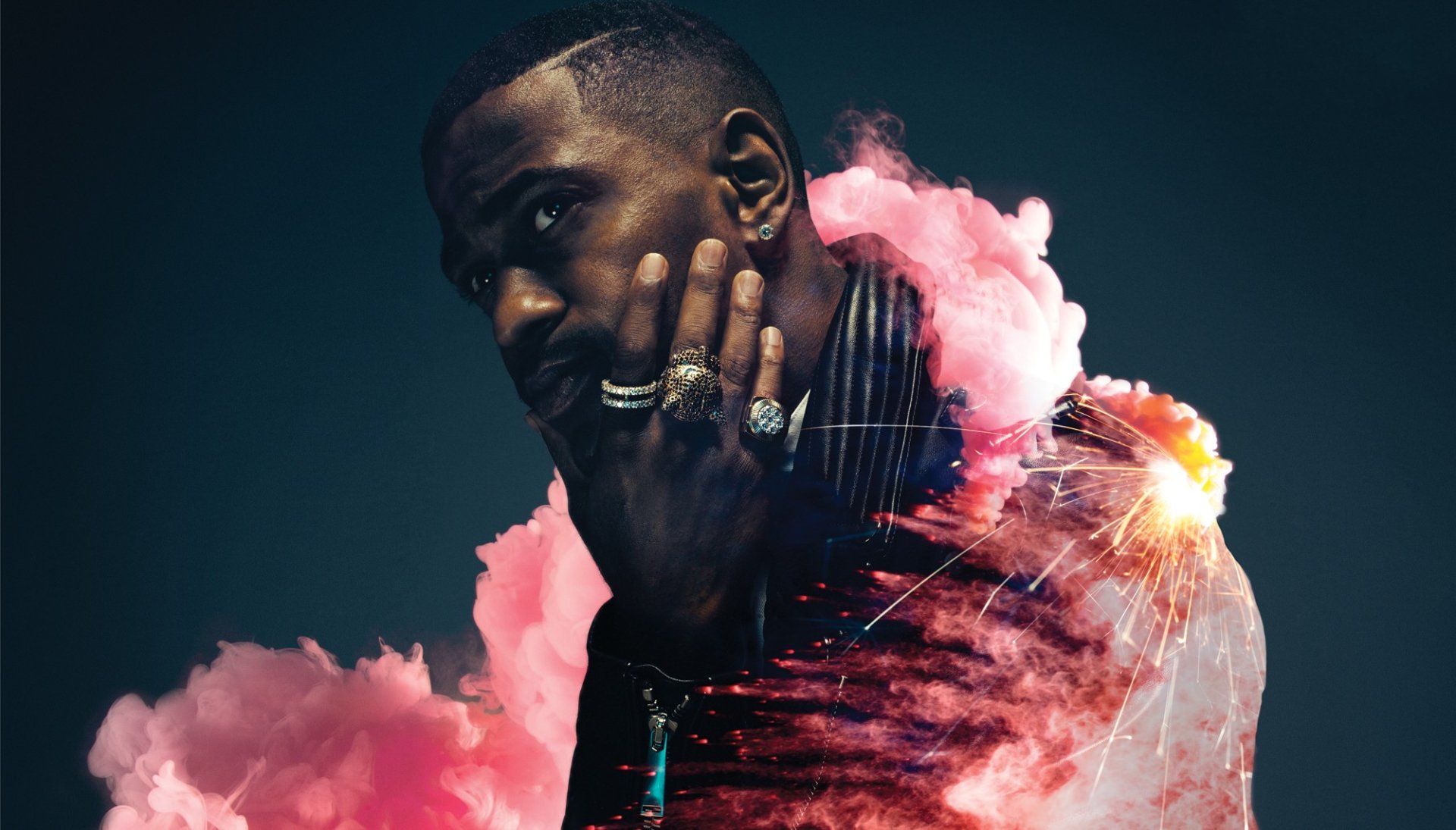 Hip-Hop Artist with Pink Smoke - HD Wallpaper