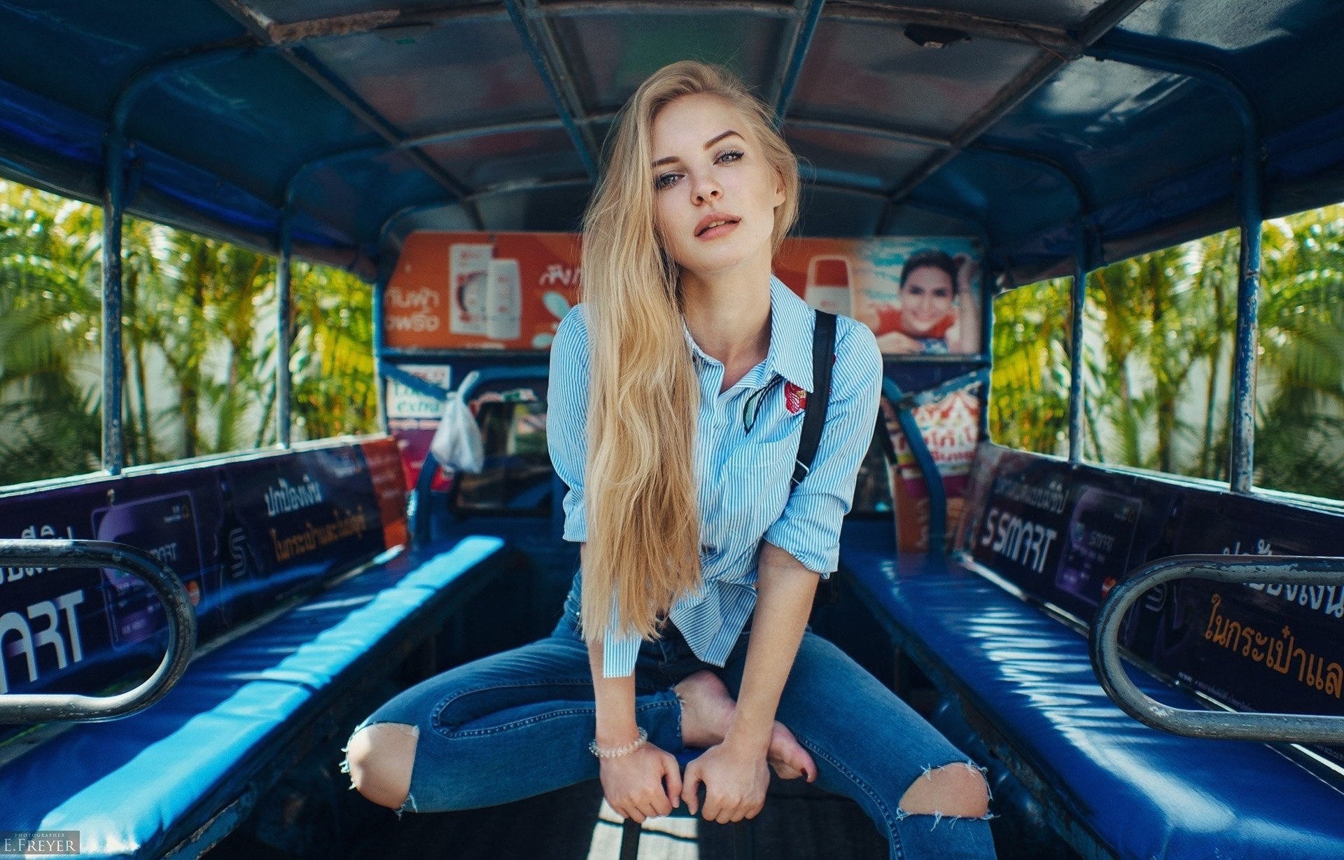 Blue-Eyed Blonde Beauty: HD Model Wallpaper by Evgeny Freyer ...