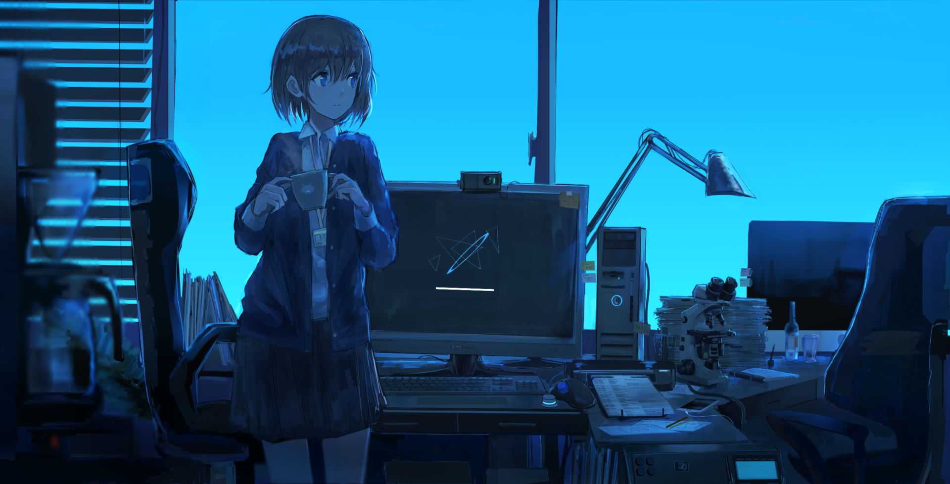 Tranquil Workspace - Anime HD Wallpaper