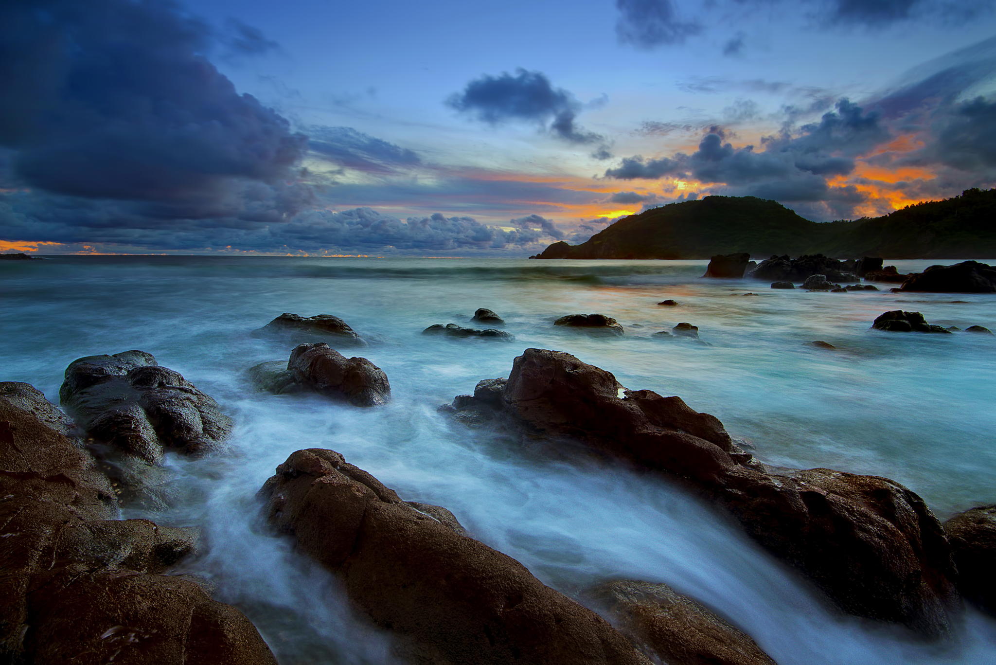 Download Horizon Sea Ocean Cloud Sky Nature Sunset HD Wallpaper