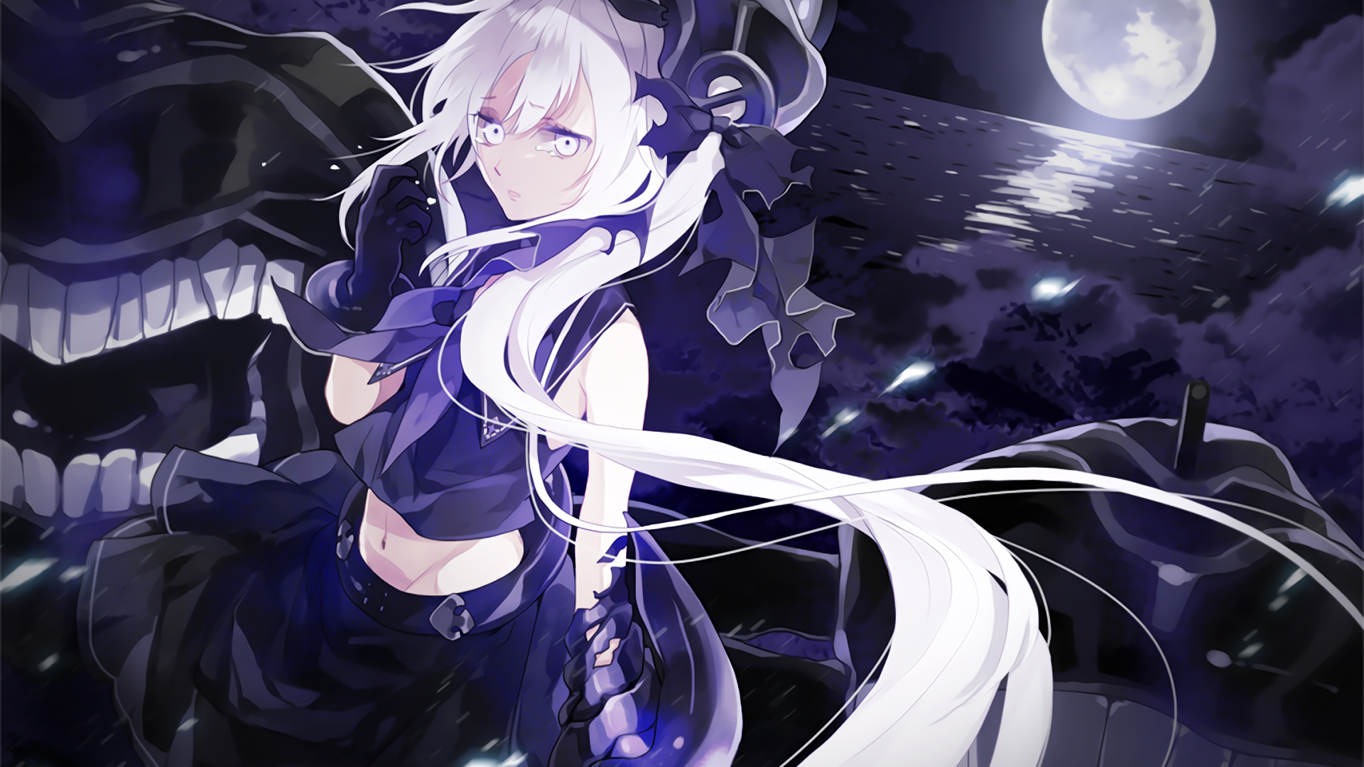 Moonlit Destroyer Princess — Kantai Collection HD Wallpaper