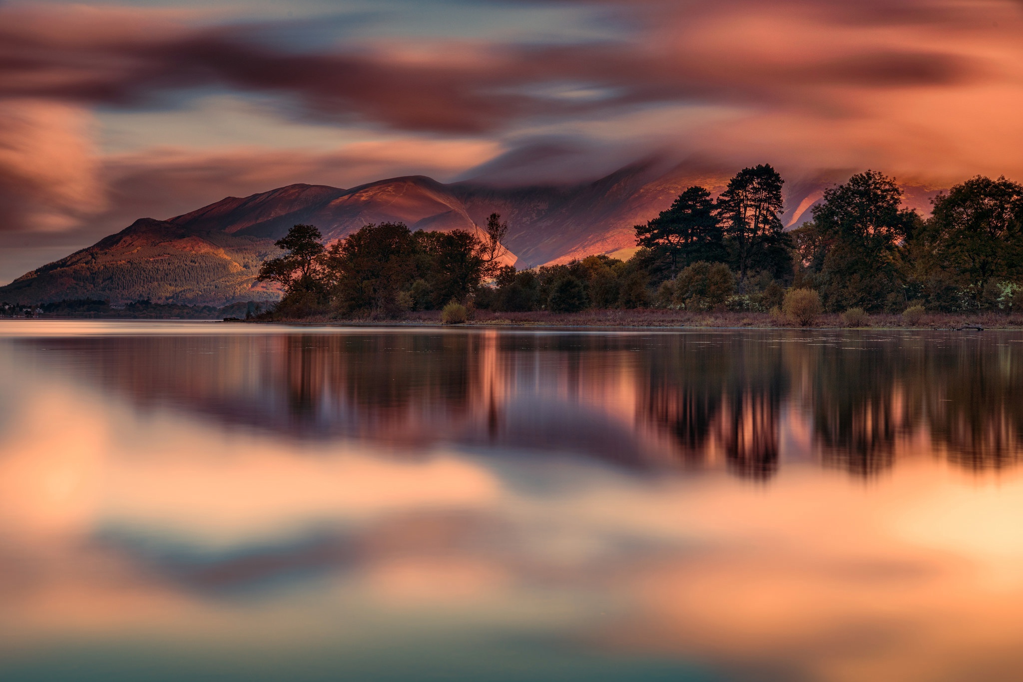 Mountain Lake Sunrise Wallpaper Beautiful Wallpaer Serene Mountain