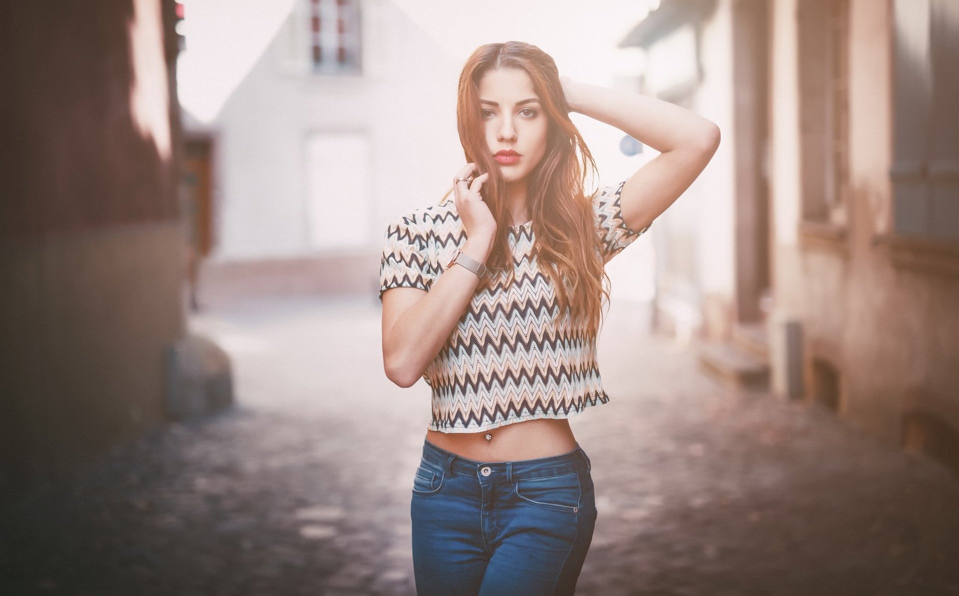 Download Depth Of Field Brown Eyes Brunette Woman Model HD Wallpaper ...