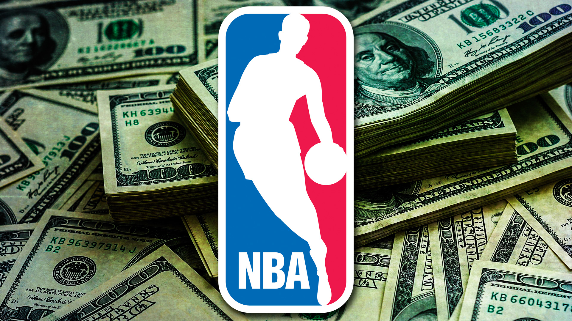 NBA Logo with Money – High-Definition Basketball Desktop Wallpaper
