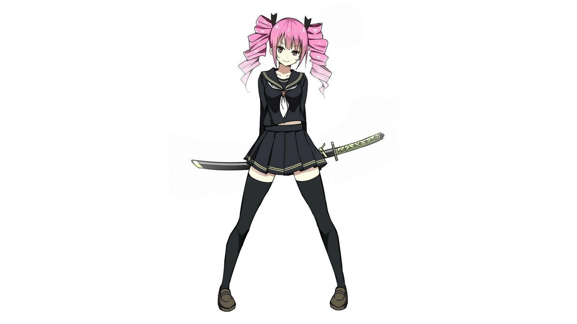 Pink-Haired Katana Warrior: Original Anime HD Wallpaper | 1920x1080 ...