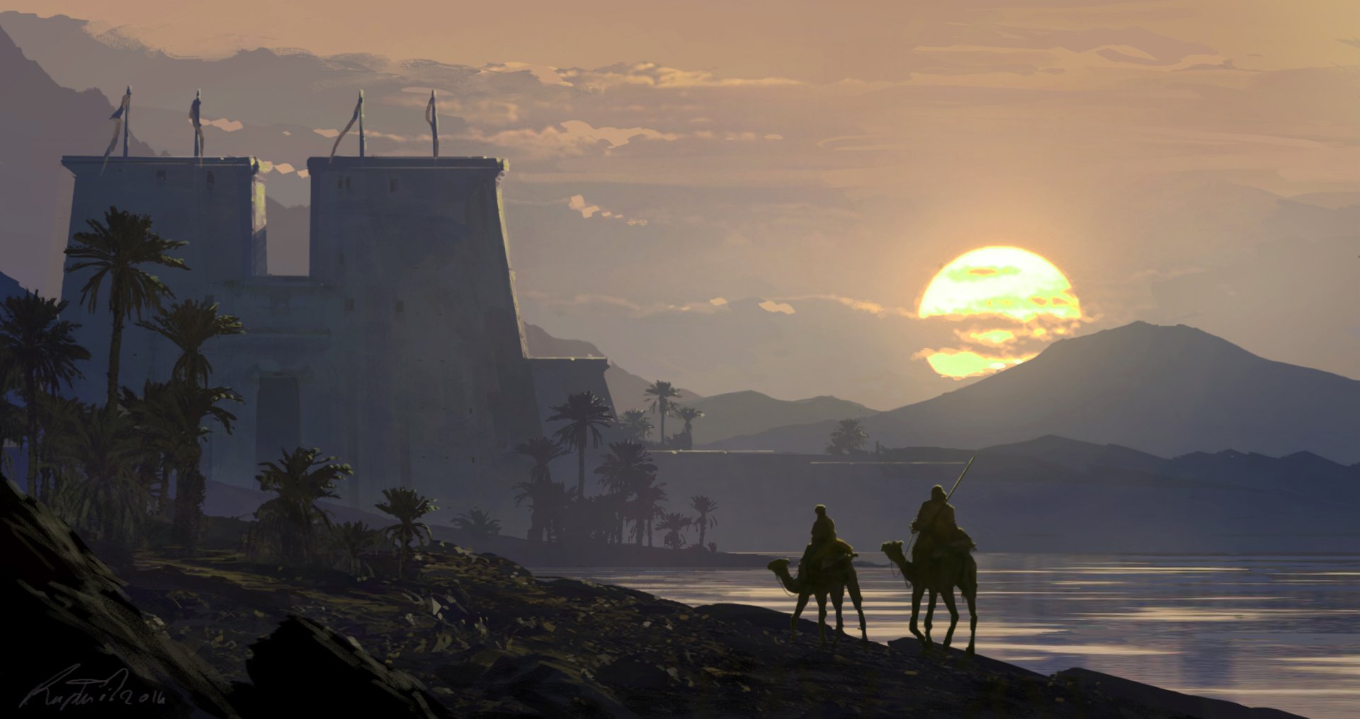 Assassin's Creed Origins HD Wallpaper – Epic Sunset Adventure