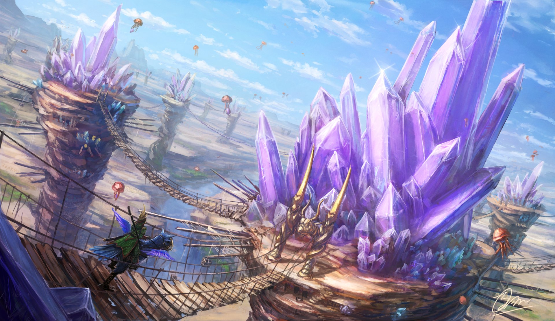 Crystal Bridge of the Fantasy Realm - Stunning HD Landscape Wallpaper ...