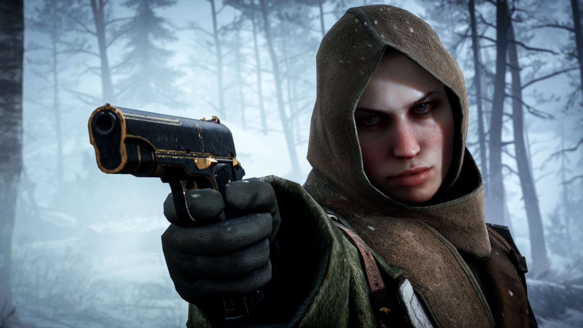 Download Handgun Pistol Winter Blue Eyes Hood Video Game Battlefield 1 ...