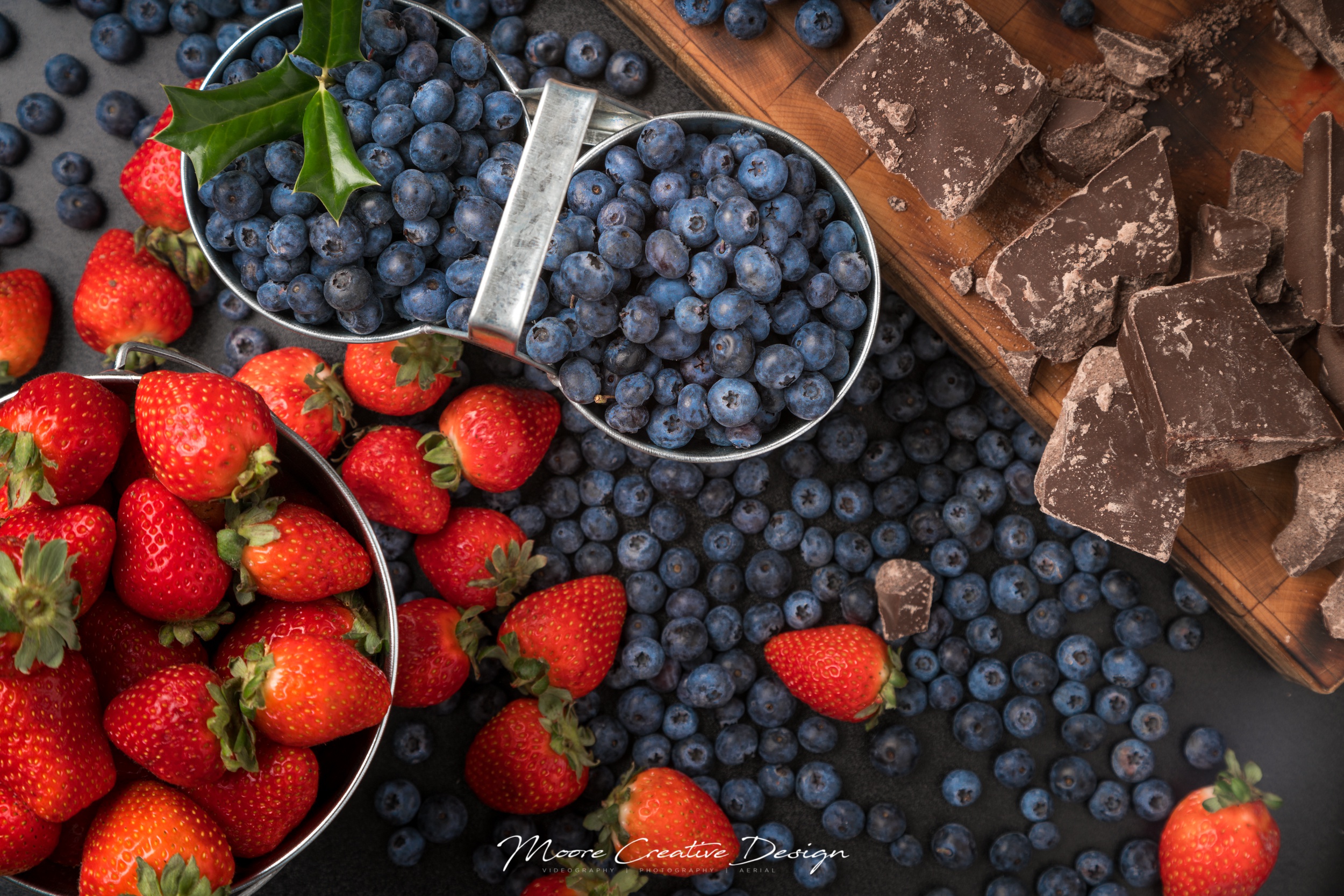 Download Blueberry Strawberry Berry Fruit Chocolate Food Still Life HD Wallpaper
