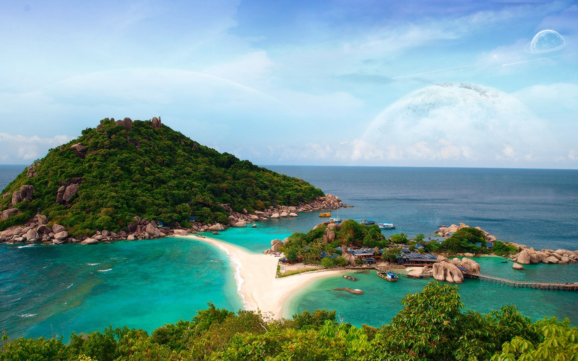 Download Forest Tree Turquoise Sea Ocean Ko Tao Thailand Island Nature ...