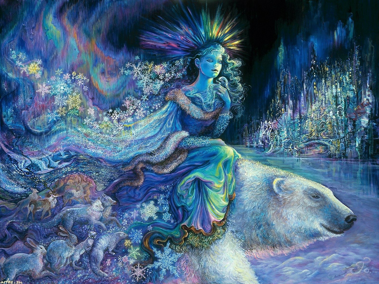 Download Polar Bear Painting Artistic Fantasy Wallpaper by Josephine Wall