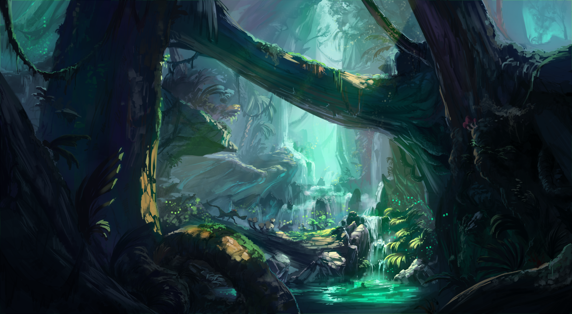 Enchanted Forest Waterfall: A HD Fantasy Stream by cutesexyrobutts