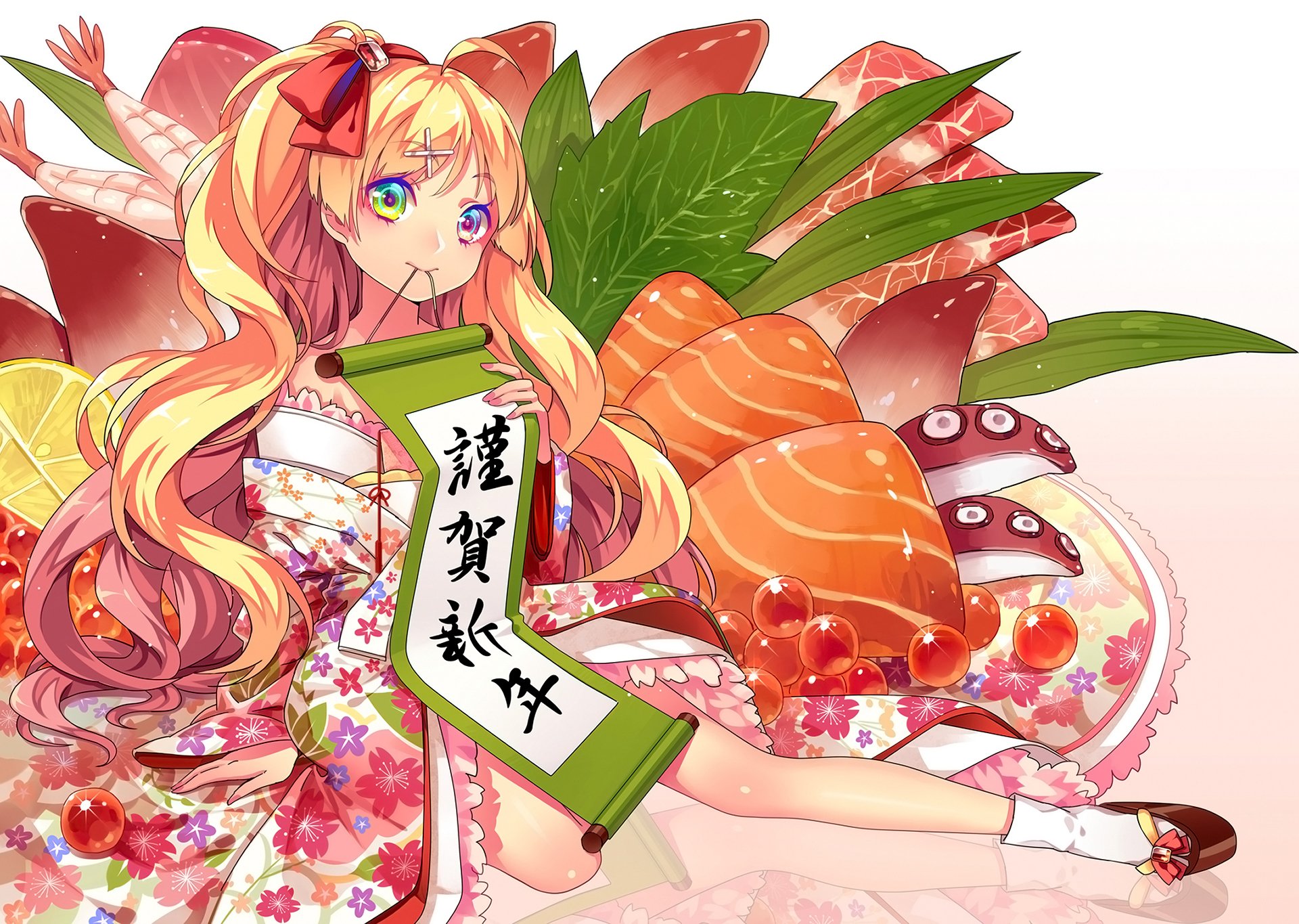 Vibrant Anime Original HD Wallpaper: Sushi Fantasy Girl Delight by EGO ...