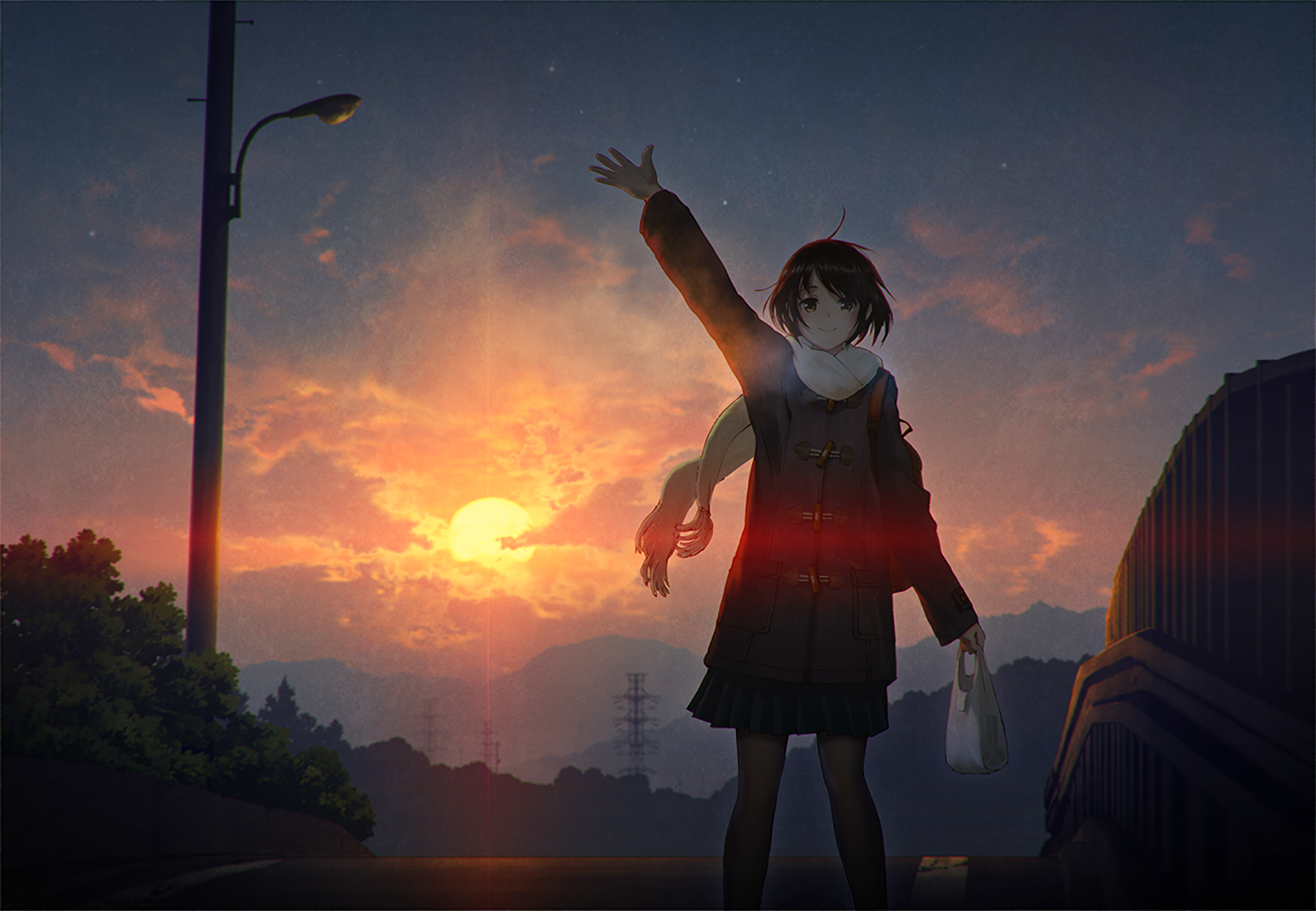 Sunset Farewell - Anime Original HD Wallpaper
