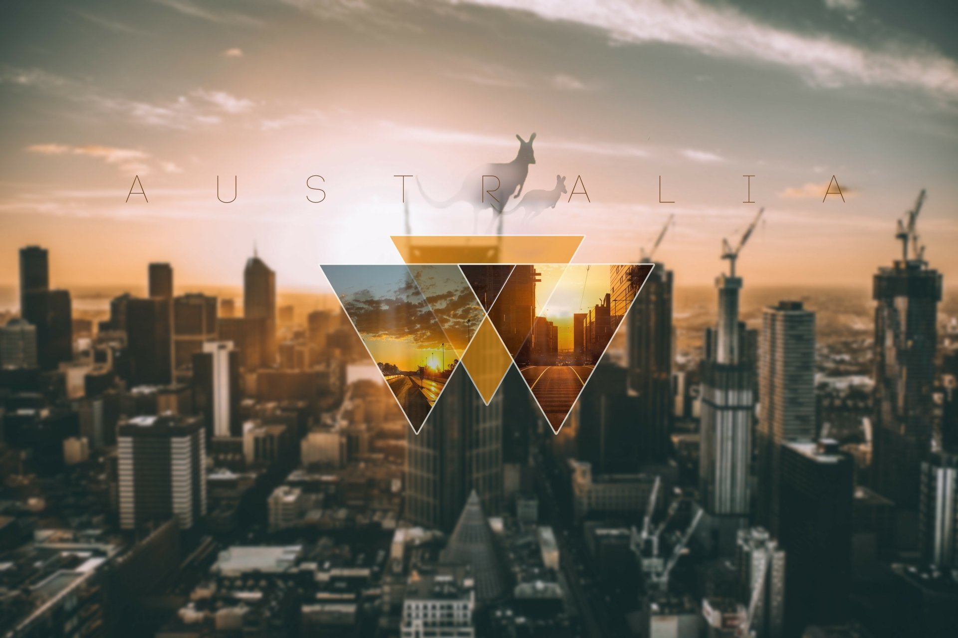 Download Kangaroo Triangle City Australia Artistic Polyscape 4k Ultra ...