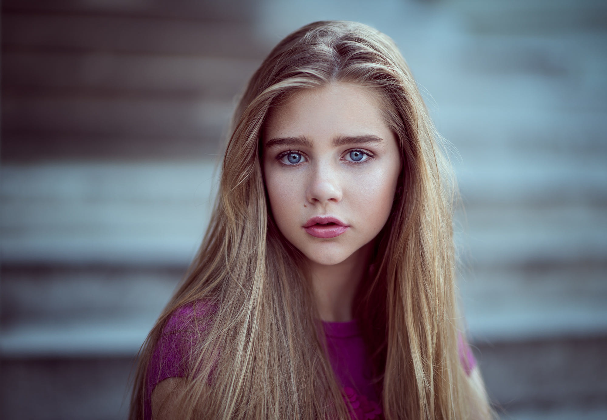 Download Long Hair Blue Eyes Face Blonde Woman Model Hd Wallpaper By