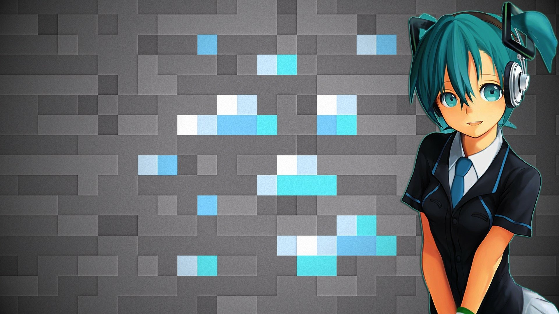 Download Minecraft Hatsune Miku Anime Vocaloid HD Wallpaper