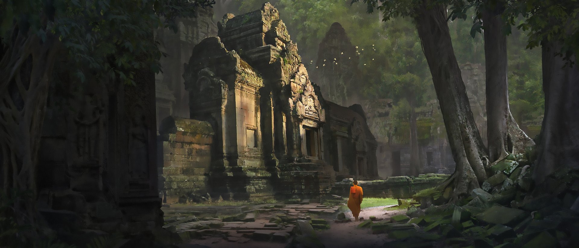 Download Fantasy Temple HD Wallpaper by Florent Llamas