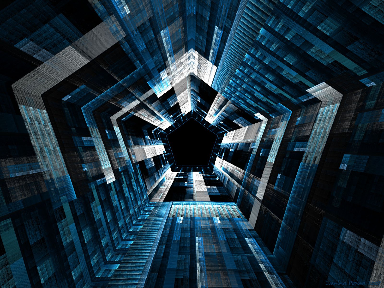 HD Abstract Blue Tunnel: A Futuristic Digital Vortex | 1600x1200 ...