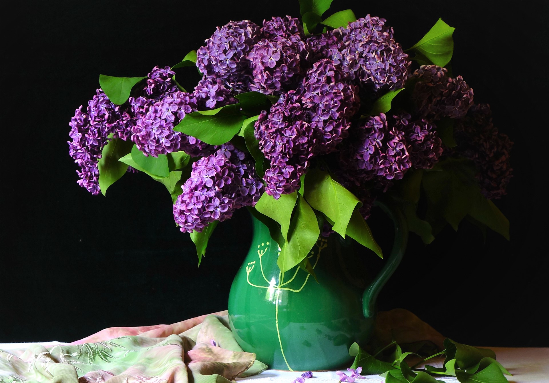 Download Purple Flower Leaf Lilac Flower Pitcher Vase Photography Still ...