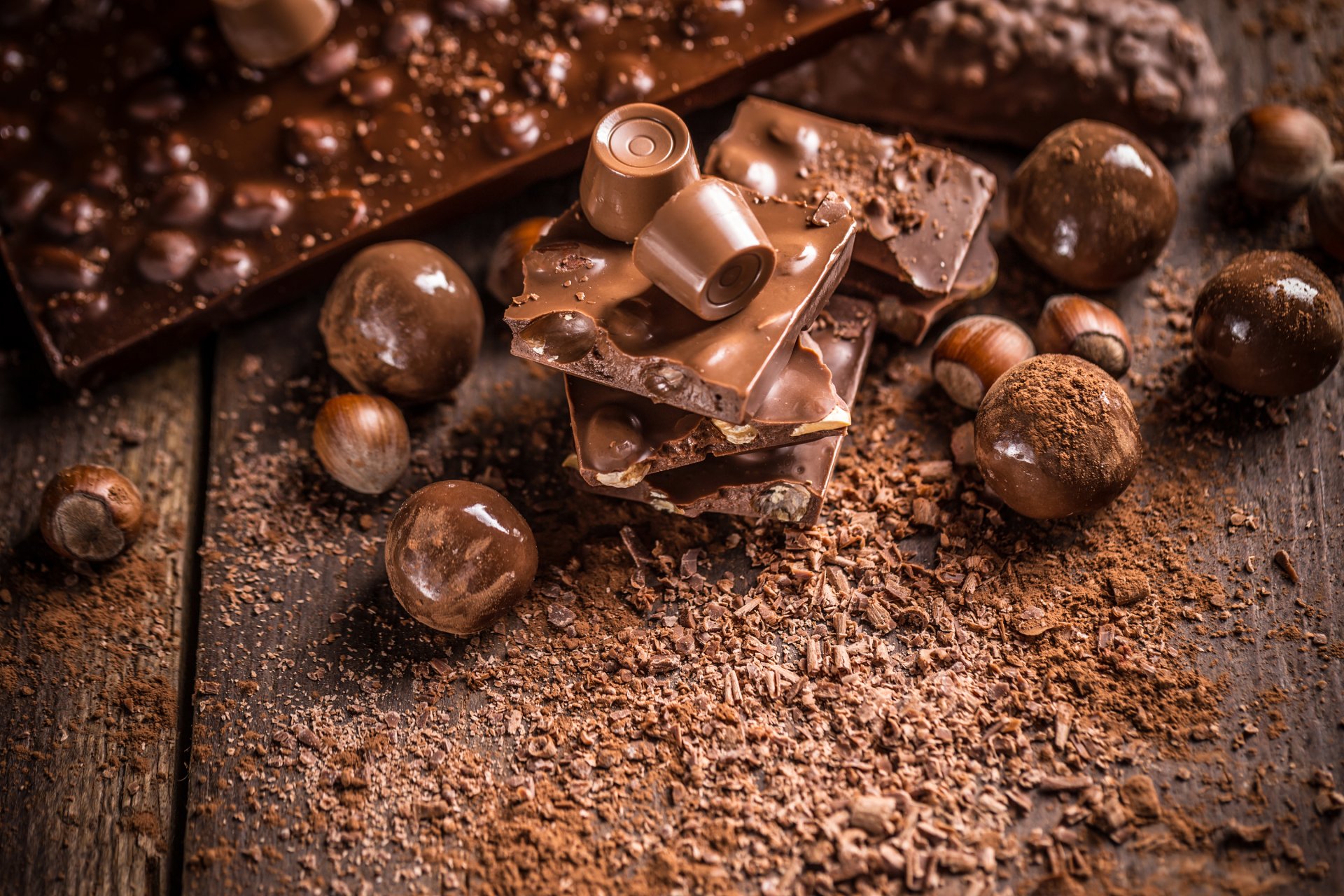 Decadent Hazelnut Chocolate Sweets HD Wallpaper Delight
