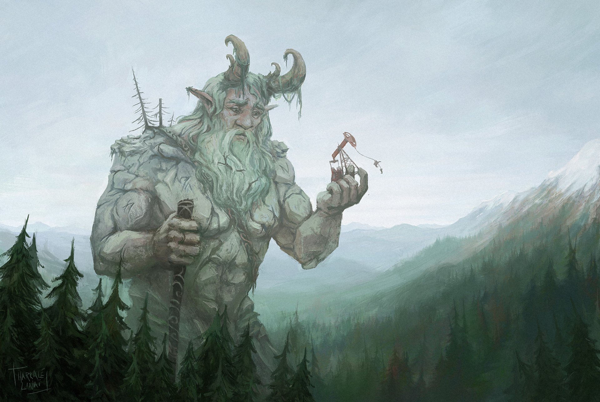 Download Horns Forest Landscape Creature Fantasy Giant Fantasy ...