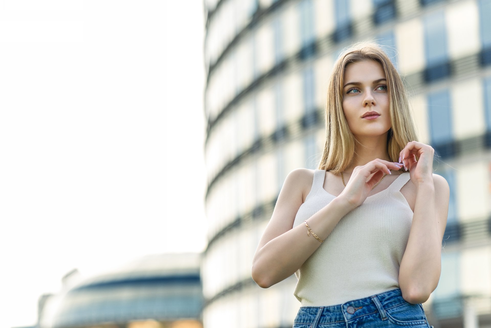 Download Blue Eyes Blonde Depth Of Field Woman Model 4k Ultra HD ...