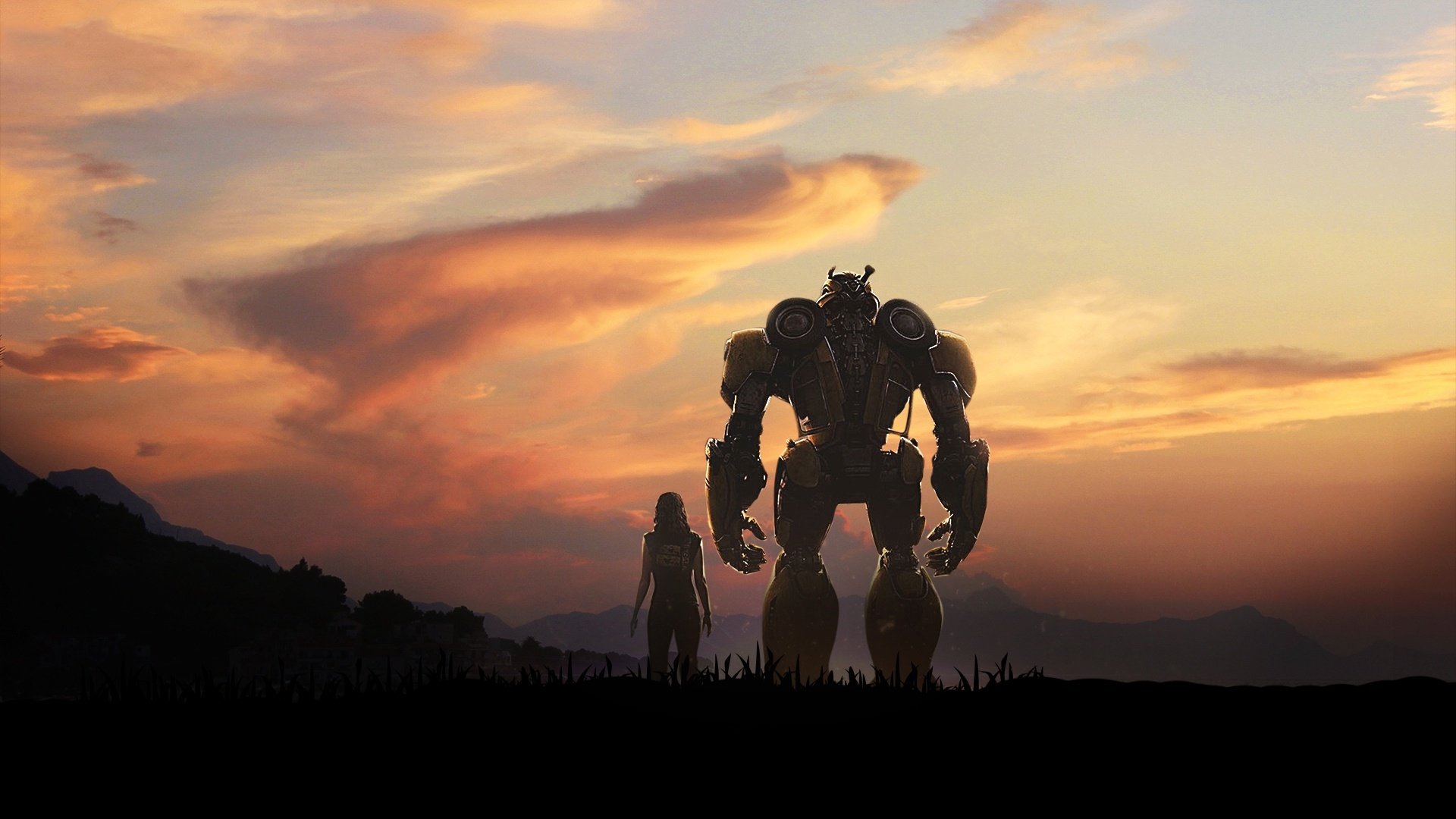 Bumblebee Movie HD Wallpaper – Sunset Silhouette Scene