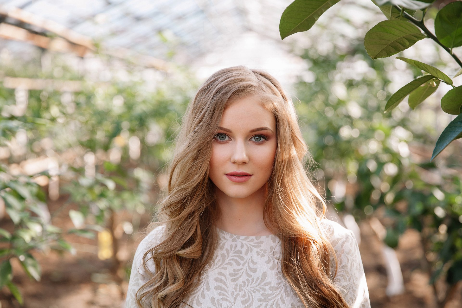Download Depth Of Field Long Hair Blue Eyes Blonde Woman Model Hd Wallpaper