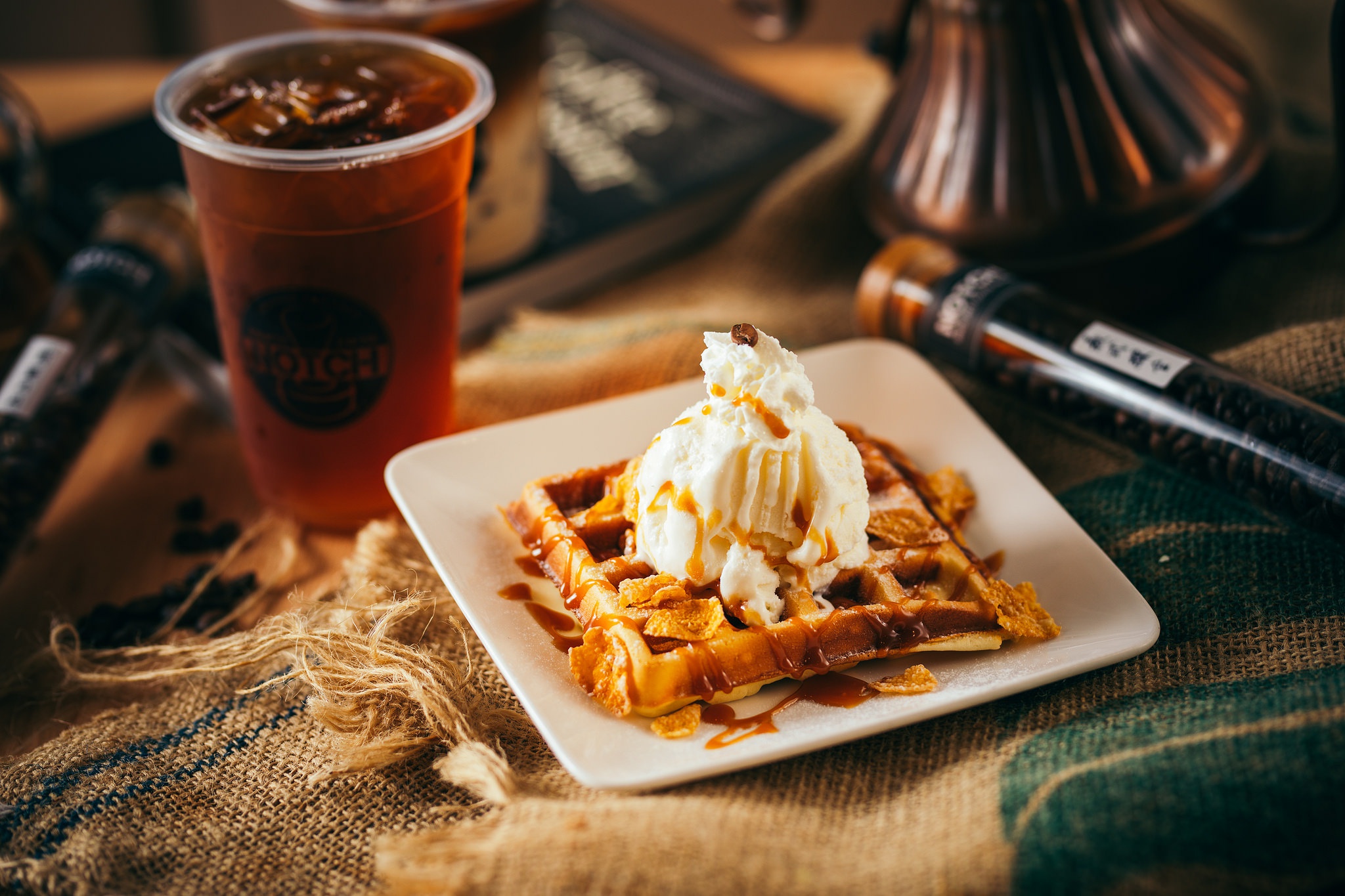 Download Still Life Food Waffle HD Wallpaper