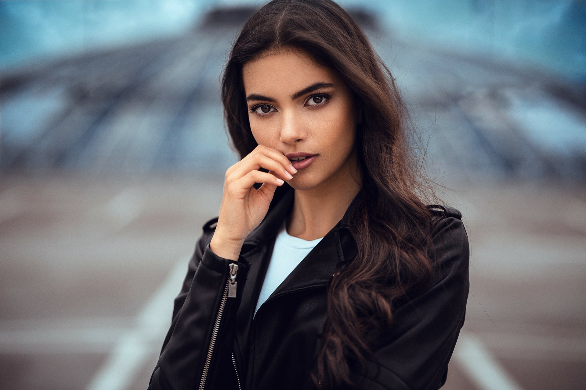 Download Brown Eyes Long Hair Brunette Depth Of Field Woman Model HD ...