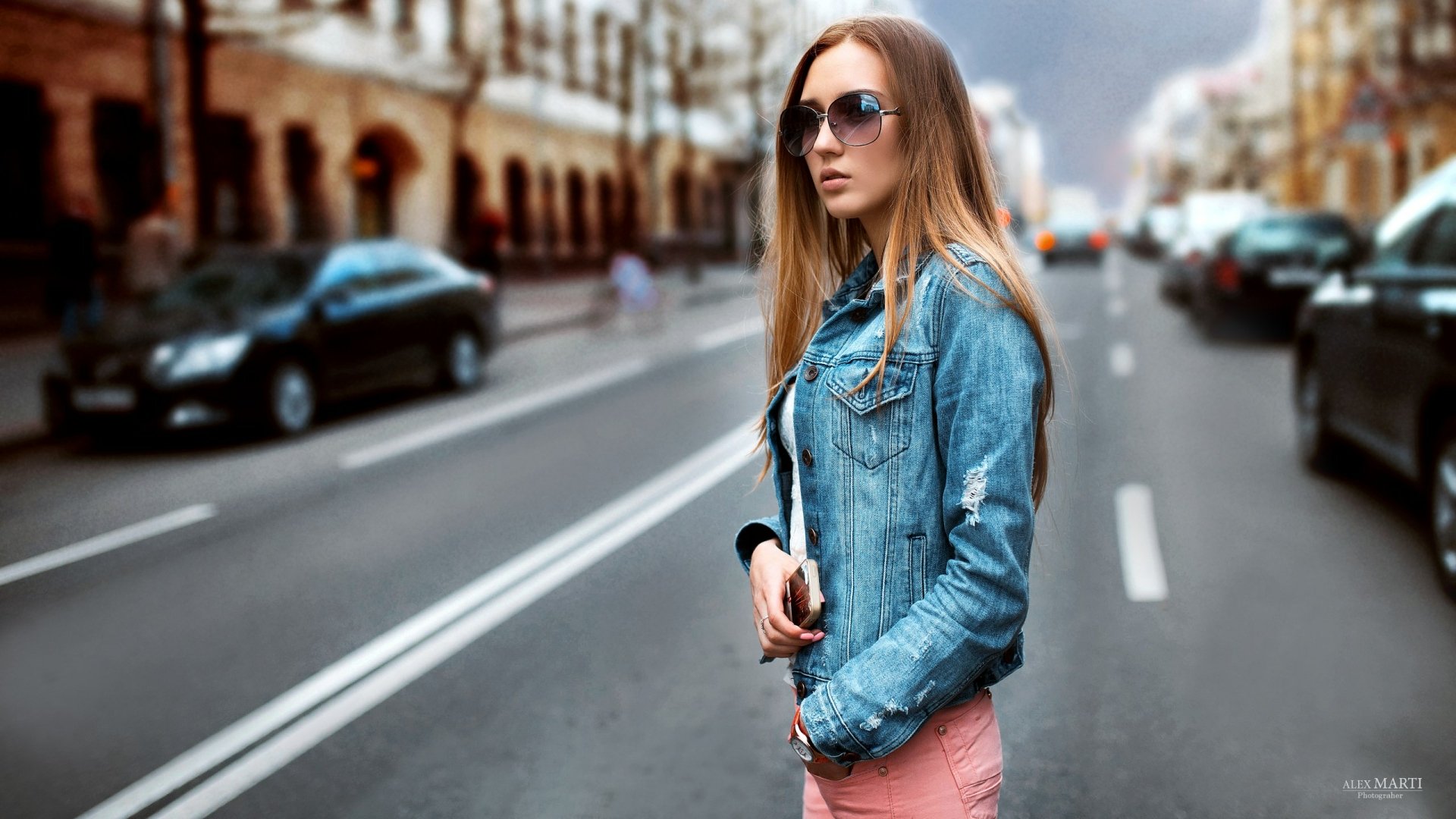 Download Long Hair Redhead Jacket Depth Of Field Sunglasses Woman Model ...