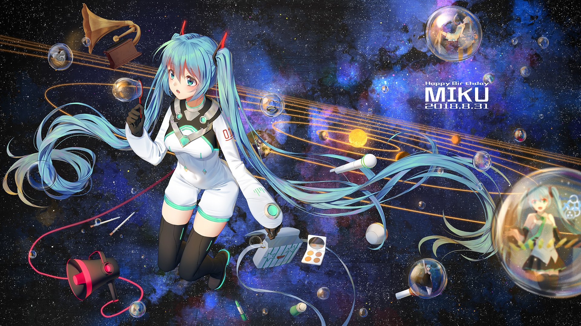Download Astronaut Hatsune Miku Anime Vocaloid HD Wallpaper by 极道寂