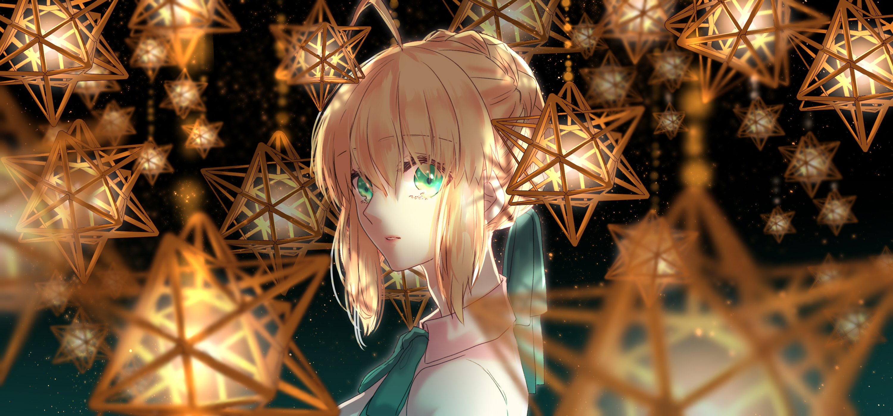 HD Wallpaper of Saber from Fate/Stay Night: A Starry Anime Dream by Roku