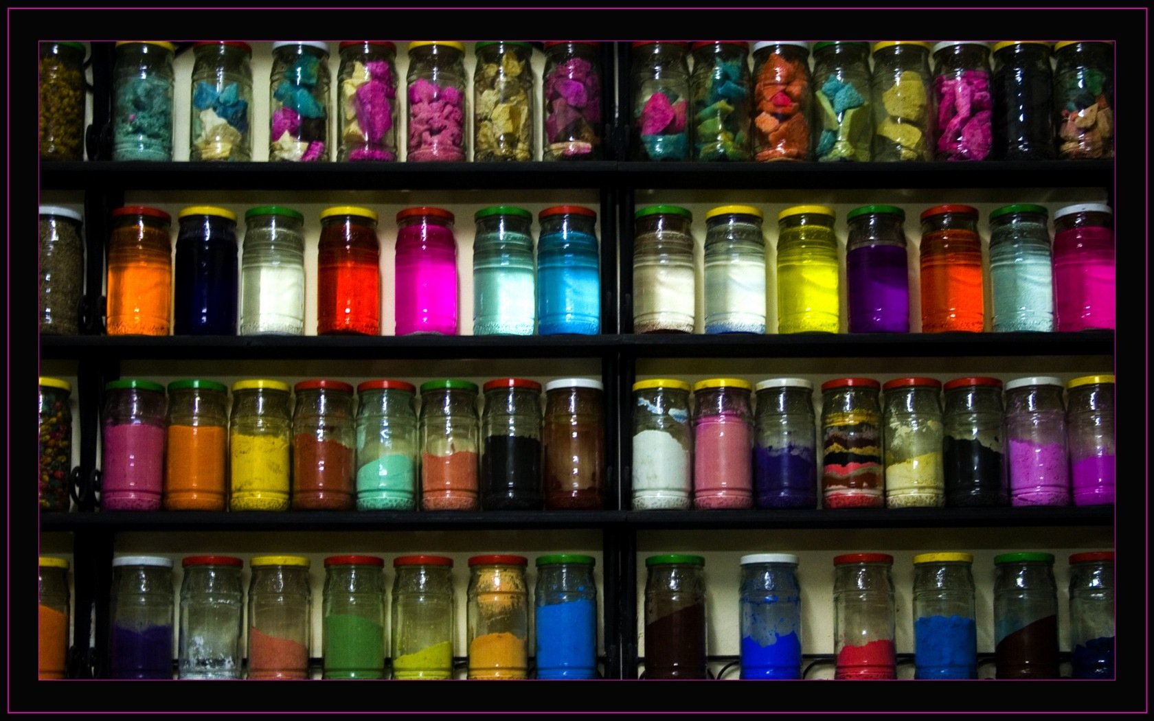 Vibrant Spectrum: HD Photography of Colorful Jar Collection