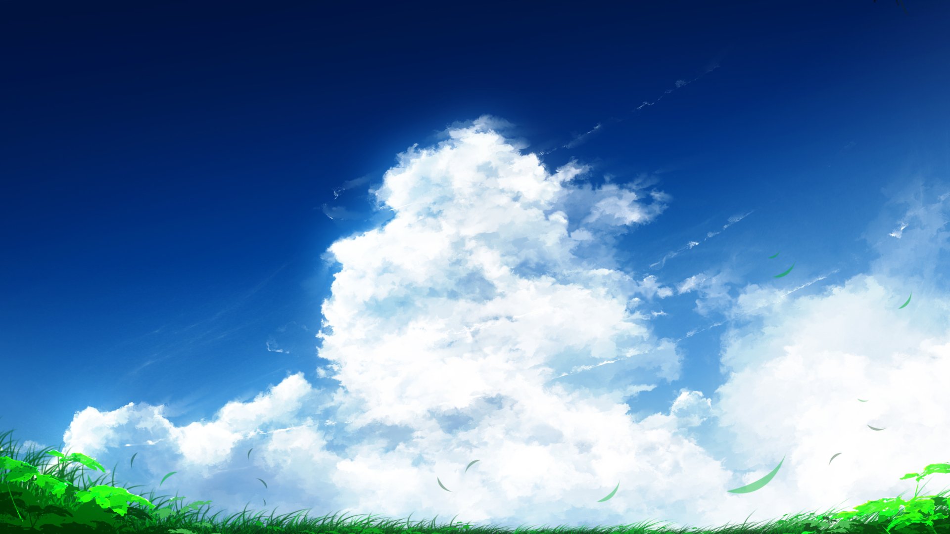 Vibrant Anime Sky: HD Clouds in Dreamy Blue by Y_Y