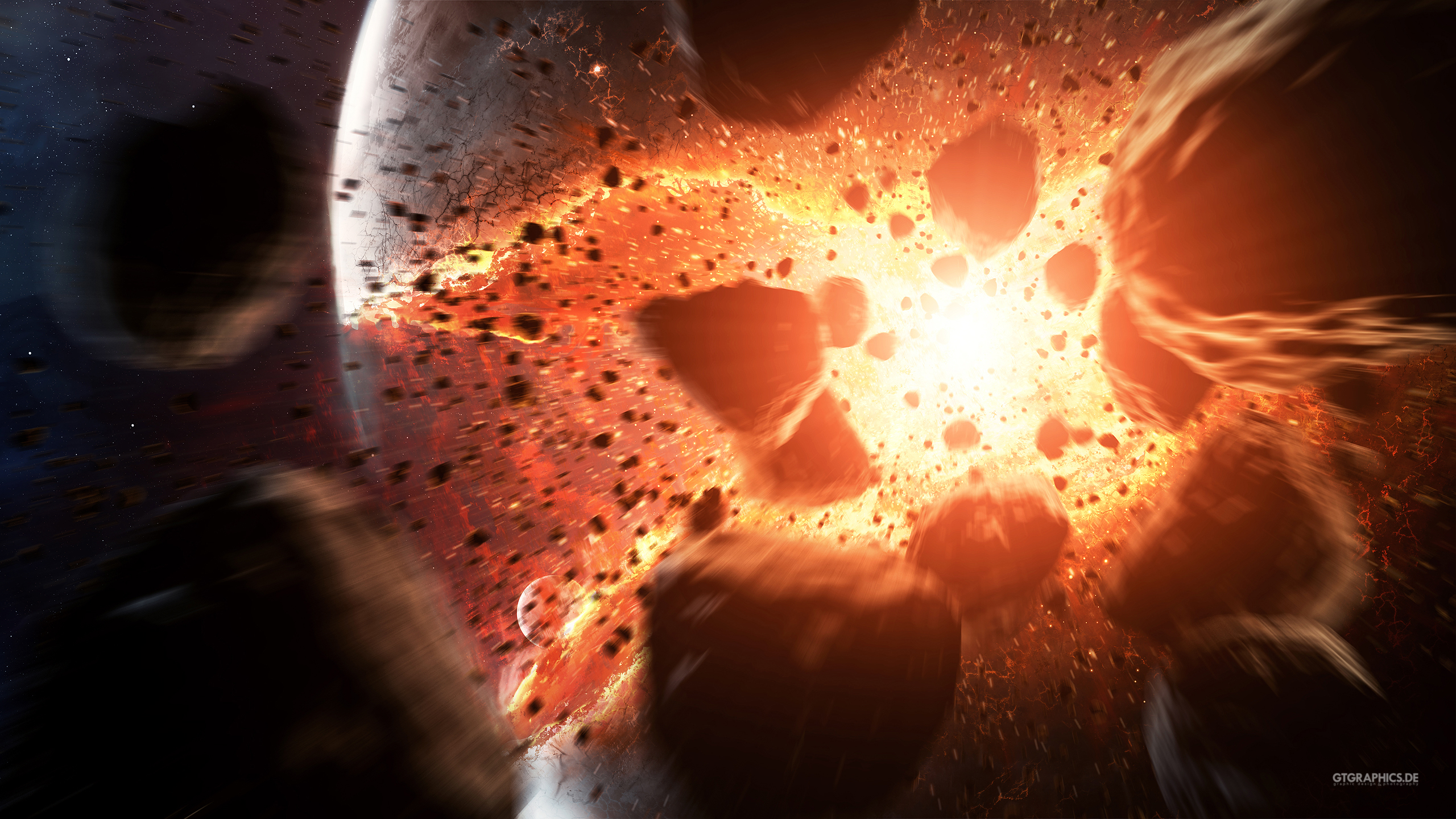 Download Sci Fi Collision HD Wallpaper by Tobias Roetsch