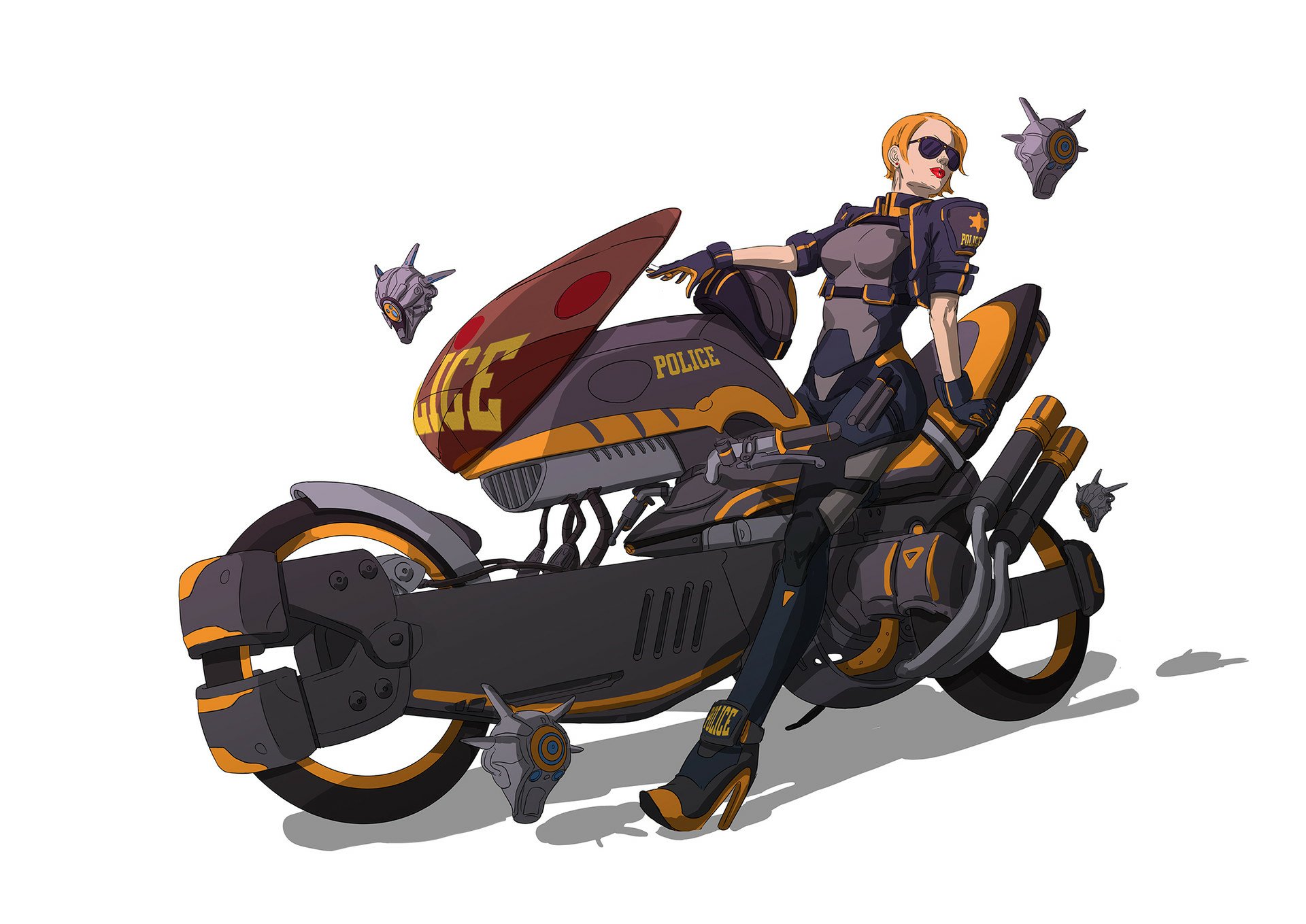 Download Police Sci Fi Woman HD Wallpaper by Arian Zamanpour