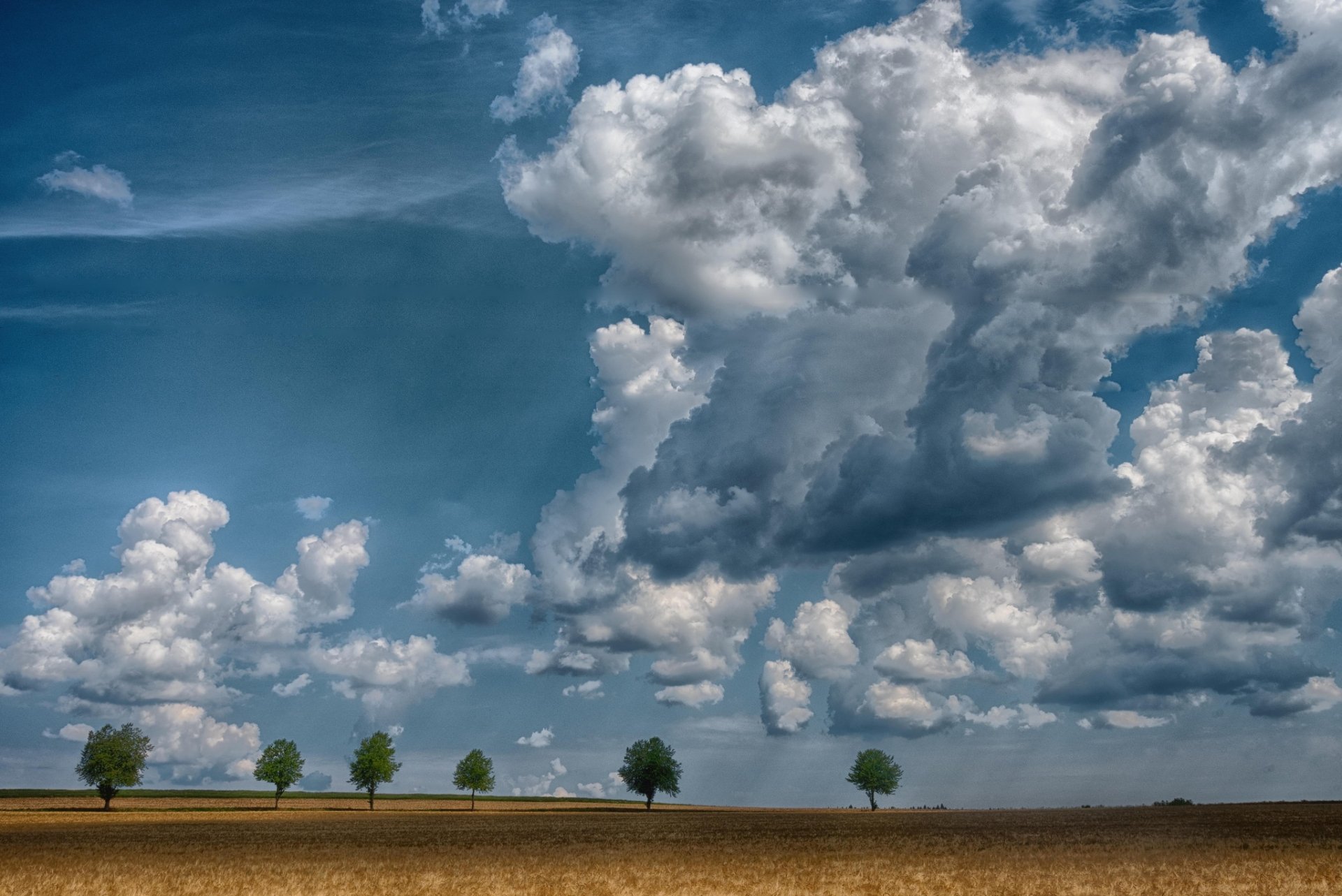 Download Landscape Nature Field Sky Cloud HD Wallpaper