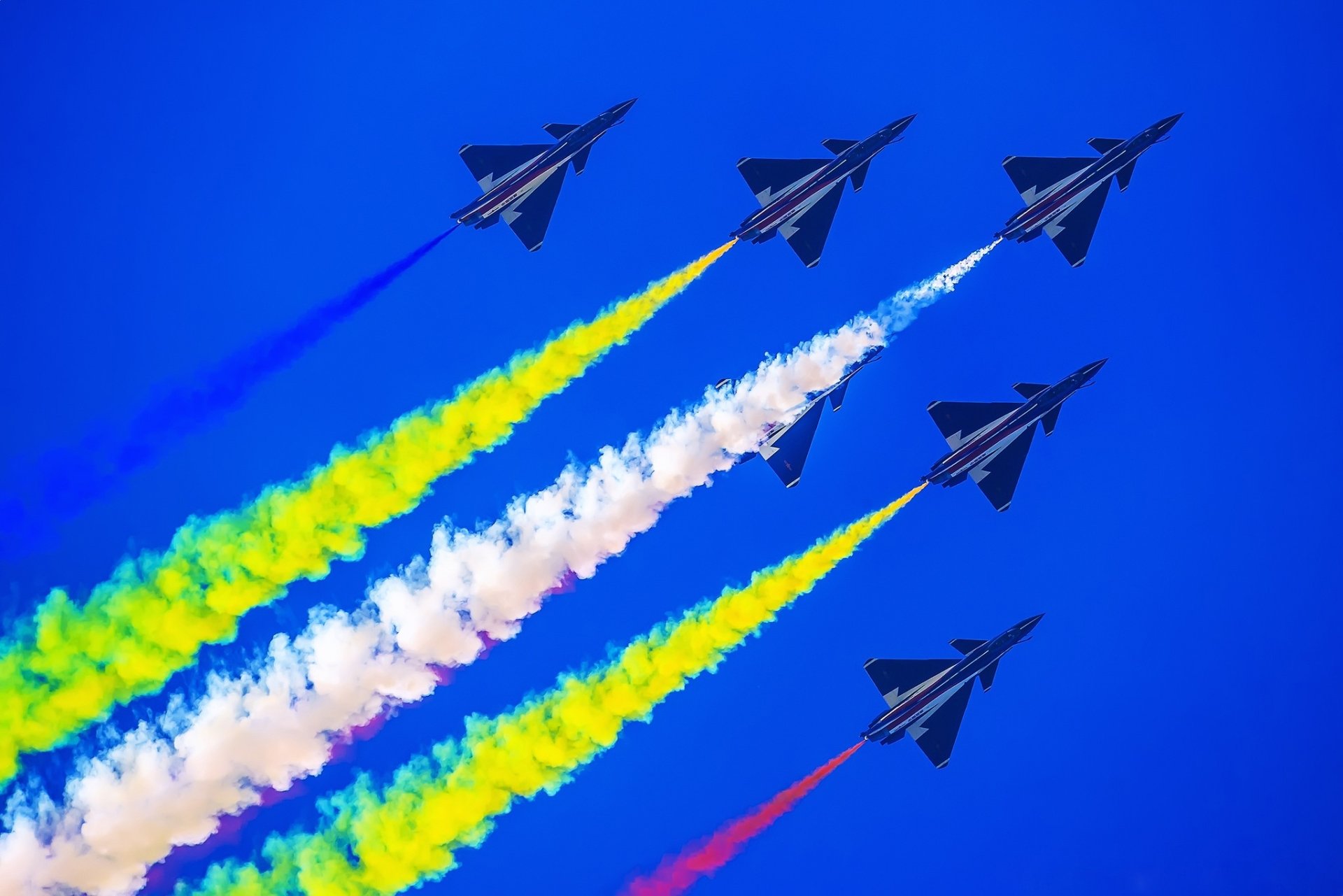 Download Jet Fighter Smoke Aircraft Military Air Show HD Wallpaper