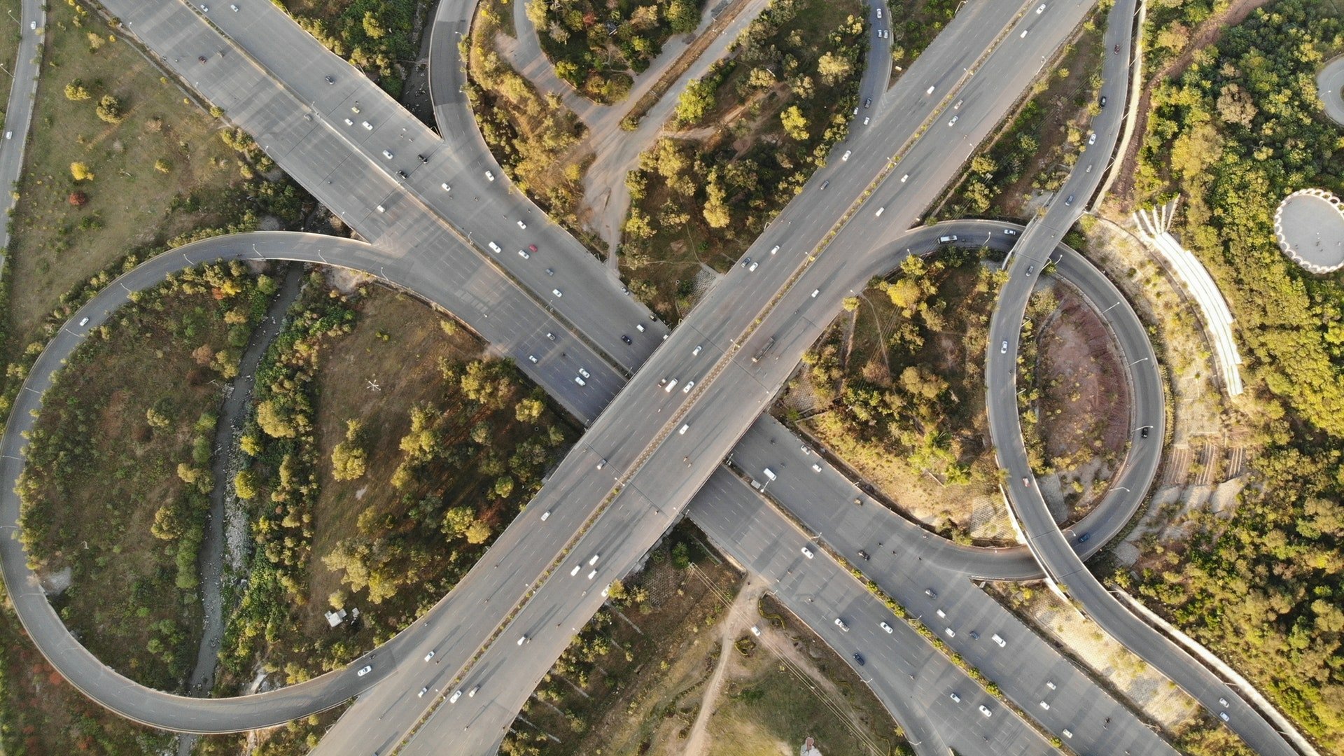 Download Freeway Road Aerial Man Made Highway HD Wallpaper