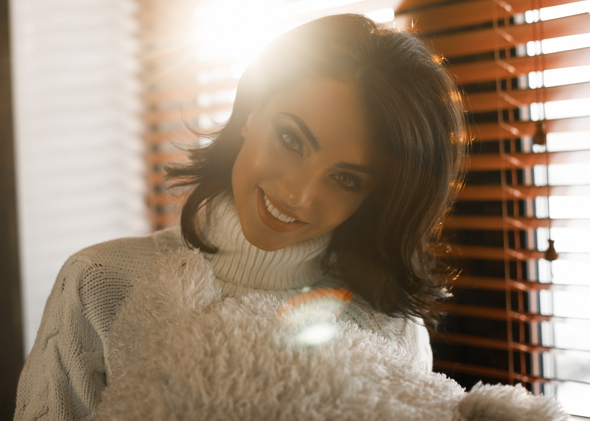 Download Black Hair Smile Woman Model HD Wallpaper by Alexander Sasin