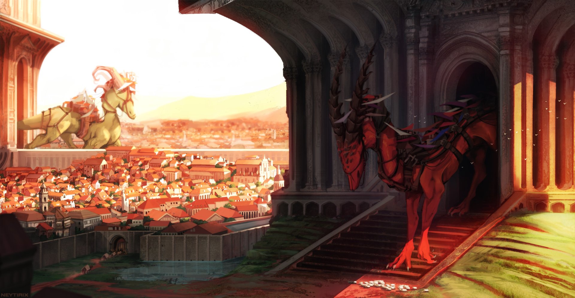 Download Town Fantasy Creature HD Wallpaper by Neytirix | 2774x1440 ...