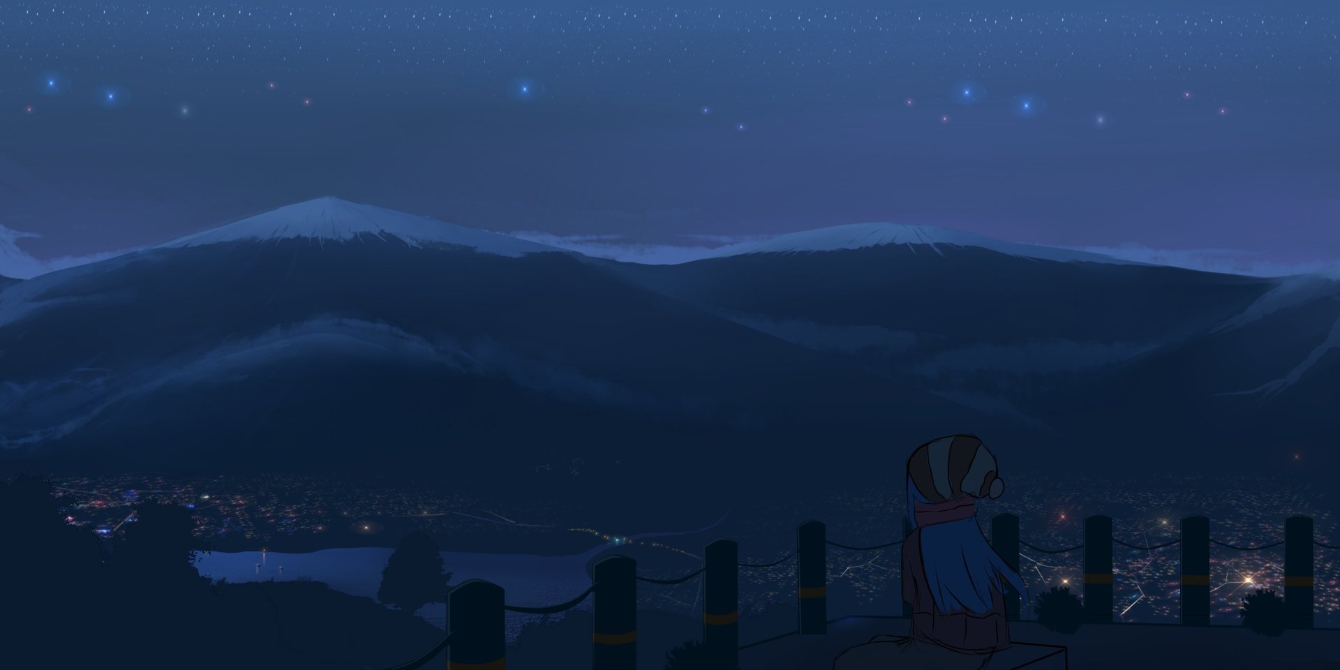 HD Wallpaper: Serene Night View from Laid-Back Camp by Marin liekuriva