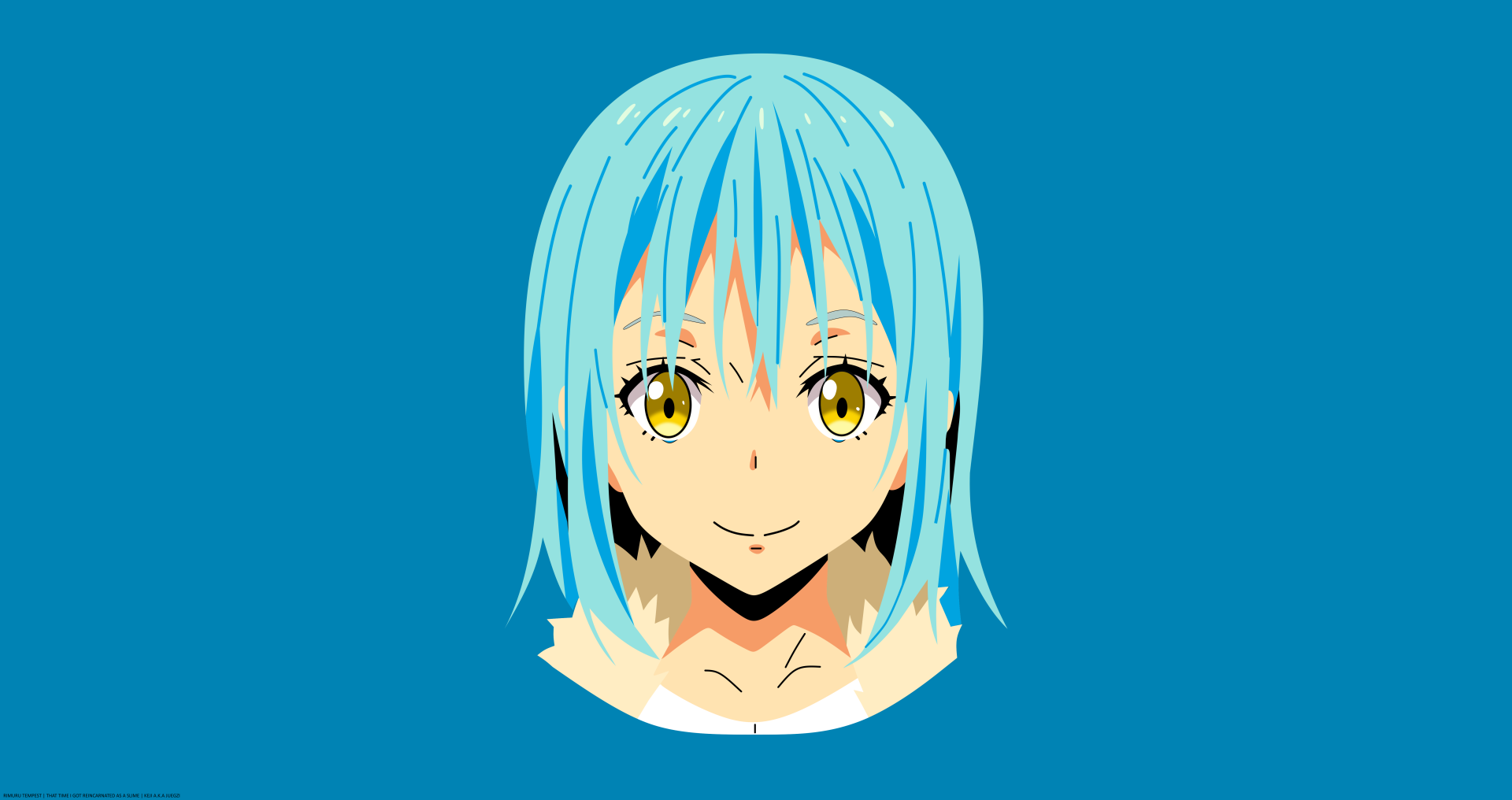 Rimuru Tempest Face ( Blue Background ) by KEJI