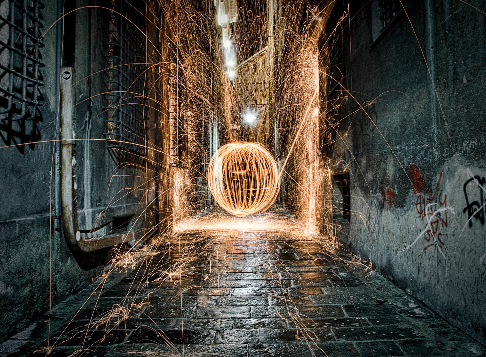 Download Alley Photography Fireworks 4k Ultra HD Wallpaper